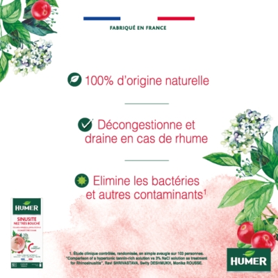 Spray nasal pour sinusite et nez très bouché | Humer
