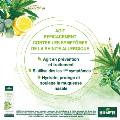 Spray nasal rhinite allergique : anti allergie pollen, chat | Humer